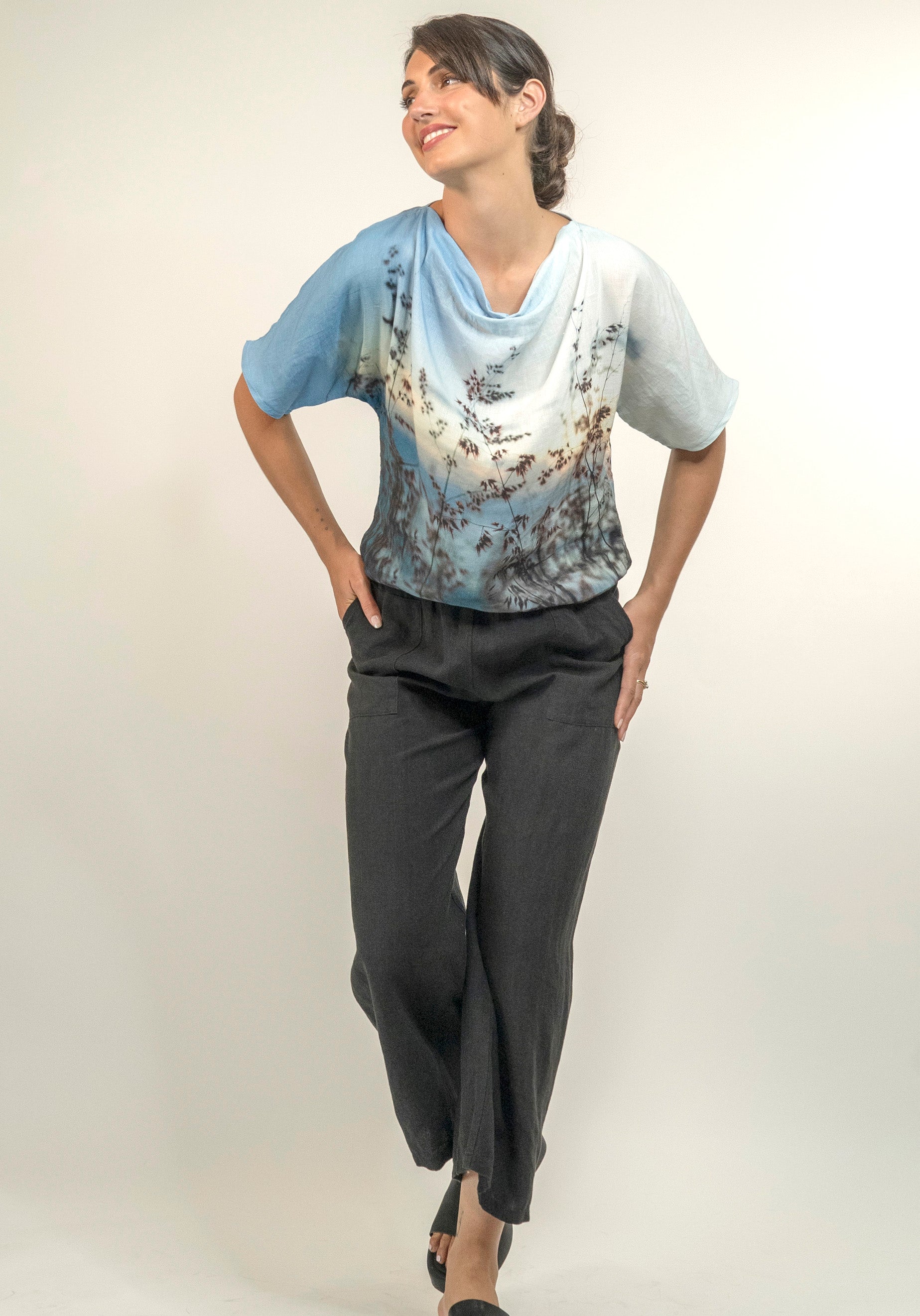 LENNOX SUNRISE LINEN MODAL COWL TOP – Harriet Jane Designs