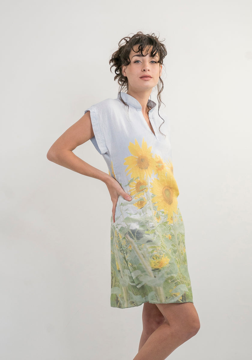 SUNFLOWERS HEMP DRESS – Harriet Jane Designs